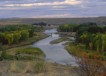 Marias River explored by Lewis at Decision Point near Loma, Montana