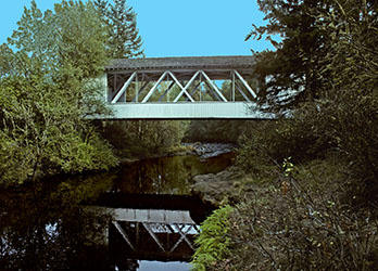 Hannah Covered Bridge (1936), 105 foot long Howe style bridge on Thomas ...