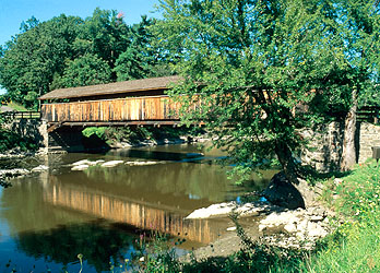 Perrine Covered Bridge (1844), 154 foot long bridge over Wallkill river ...