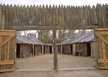 Replica of Fort Mandan- winter quarters for Lewis & Clark from 10/26 ...