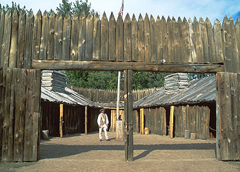 Replica of Fort Mandan, Winter Quarters for Lewis and Clark from 10/26 ...