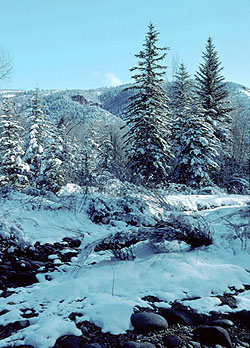 Snow Comes to Bitterroot Mountains in Idaho