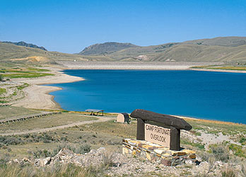 Camp Fortunate in Clark Canyon Reservoir, site of reunion of Sacajawea ...