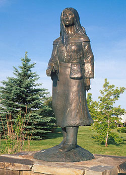 Sacajawea Sculpture by Pat Mathiesen in Bozeman, Montana