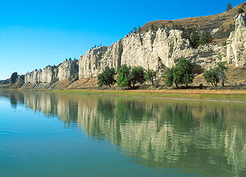 White Cliffs along Upper Missouri river near mile 55-56 in Montana. L&C ...