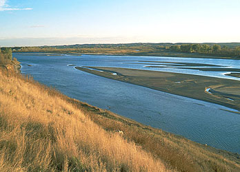 Missouri River from Double Ditch Indian Village near Bismarck, North ...