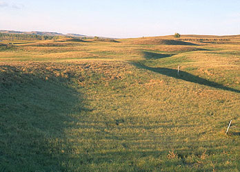 Remnants of Mandan Indian Earthlodges in Double Ditch Indian Village ...