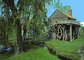 McCormick's Mill with overshot waterwheel (rebuilt 1988) in Augusta ...