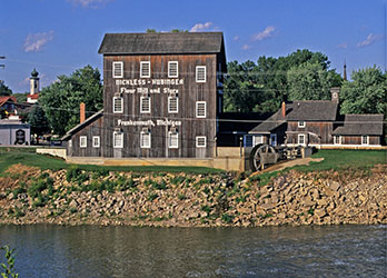 Nickless-Hubinger Mill (1984) with overshot waterwheel in Saginaw ...