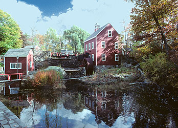 Millstream Mill (original 1656, reconstructed by 1994) with overshot ...