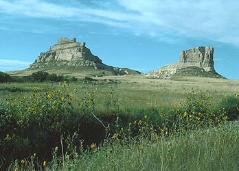 Courthouse Rock and Jail Rock, Oregon Trail Landmarks in Nebraska