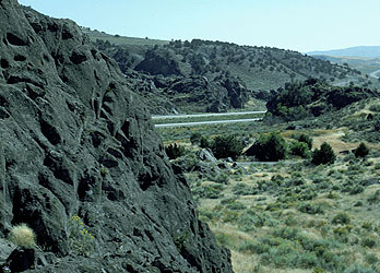 Massacre Rocks State Park near Snake River Canyon along Oregon trail in ...