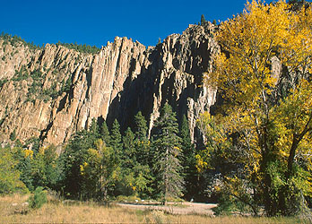 Palisades Sillcut by Cimarron River along Santa Fe trail in New Mexico