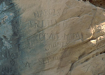 Pioneer Signatures on Autograph Rock along Cimarron County Cutoff on ...
