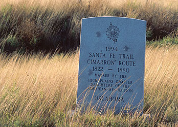Santa Fe trail Marker along Cimarron County Cutoff on Santa Fe trail in ...
