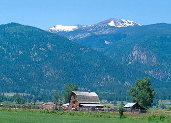 Bitterroot Mountains and Valley near Victor, Montana