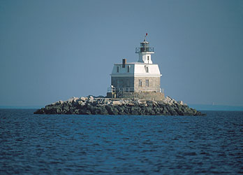 Penfield Reef Lighthouse (1873) in Atlantic Ocean near Fairfield ...