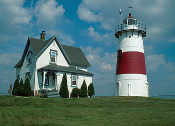 Stratford Point Lighthouse (1881) on Atlantic ocean in Lordship ...
