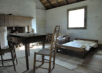 Interior view of Slave Quarters on Carnton Plantation (1826) in ...